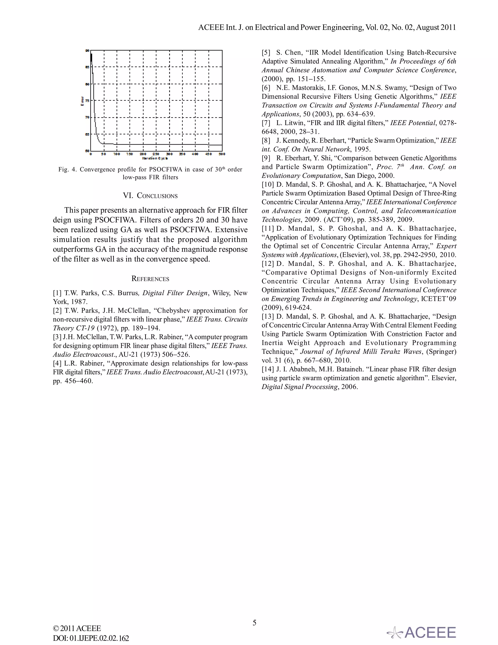 Fir Filter Design Using Particle Swarm Optimization With Constriction Factor And Inertia Weight