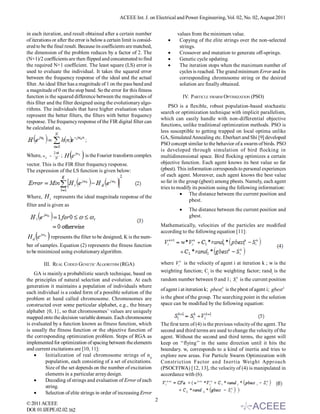 FIR Filter Design using Particle Swarm Optimization with Constriction Factor and Inertia Weight ...