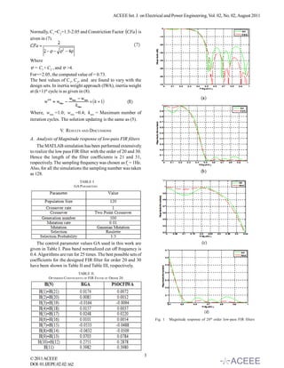 FIR Filter Design using Particle Swarm Optimization with Constriction Factor and Inertia Weight ...