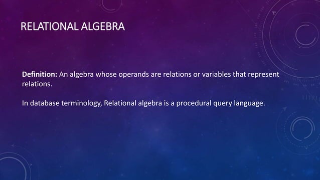 Relational Algebra Introduction | PPT