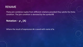 Relational Algebra Introduction | PPT