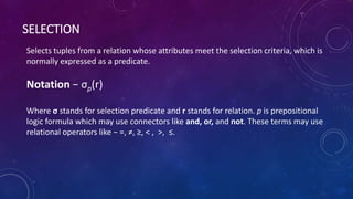 Relational Algebra Introduction | PPT