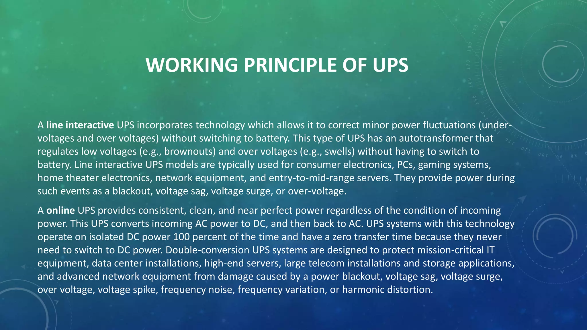 Uninterruptible power supply | PPTX