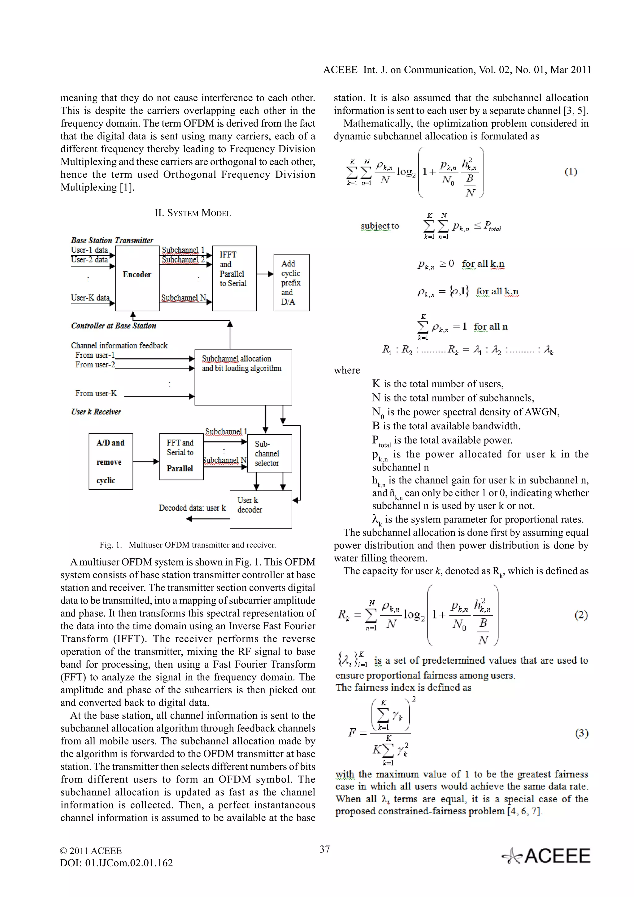 Dynamic Sub-Channel Allocation in Multiuser OFDM Systems to Achieve Variable Data Rate | PDF