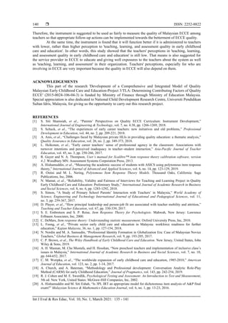 Validating the 'teaching, learning, and assessment quality of Malaysian ...