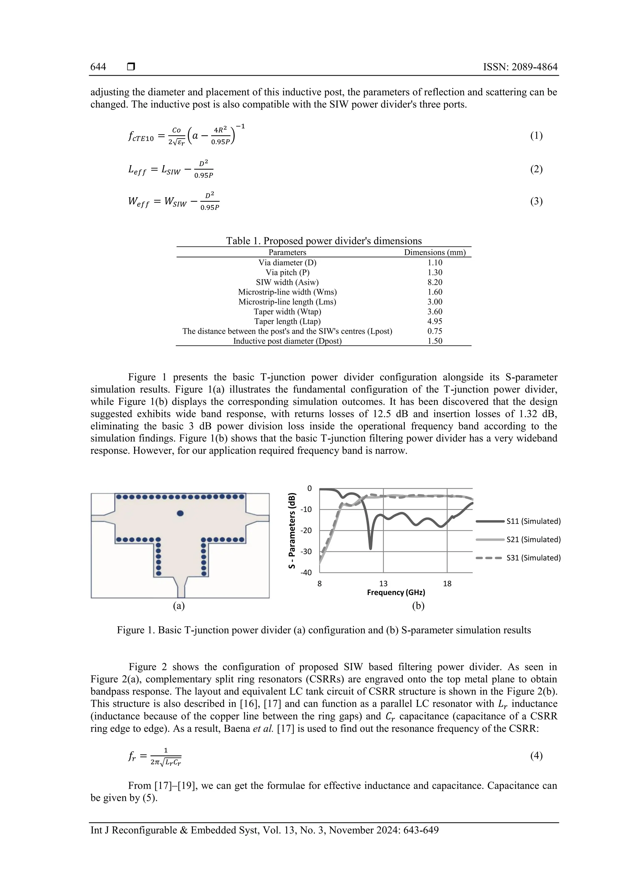 Highly selective filtering power divider using substrate integrated waveguide technique for ...