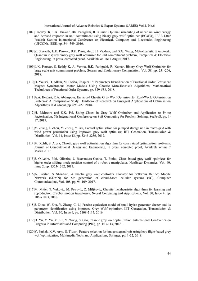 A COMPREHENSIVE SURVEY OF GREY WOLF OPTIMIZER ALGORITHM AND ITS APPLICATION | PDF