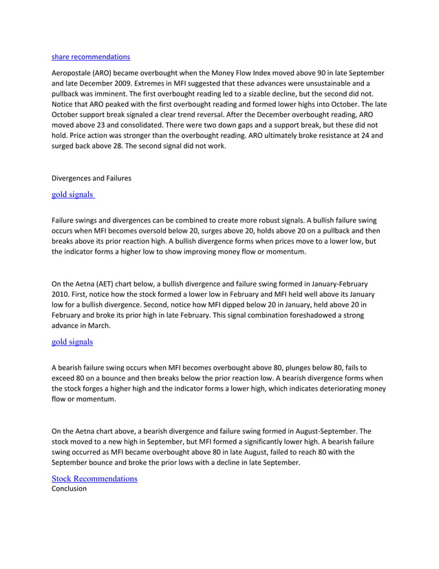 Money Flow Index (MFI) | PDF