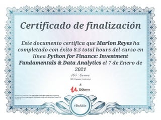 Python for Finance: Investment Fundamentals & Data Analytics | PPT