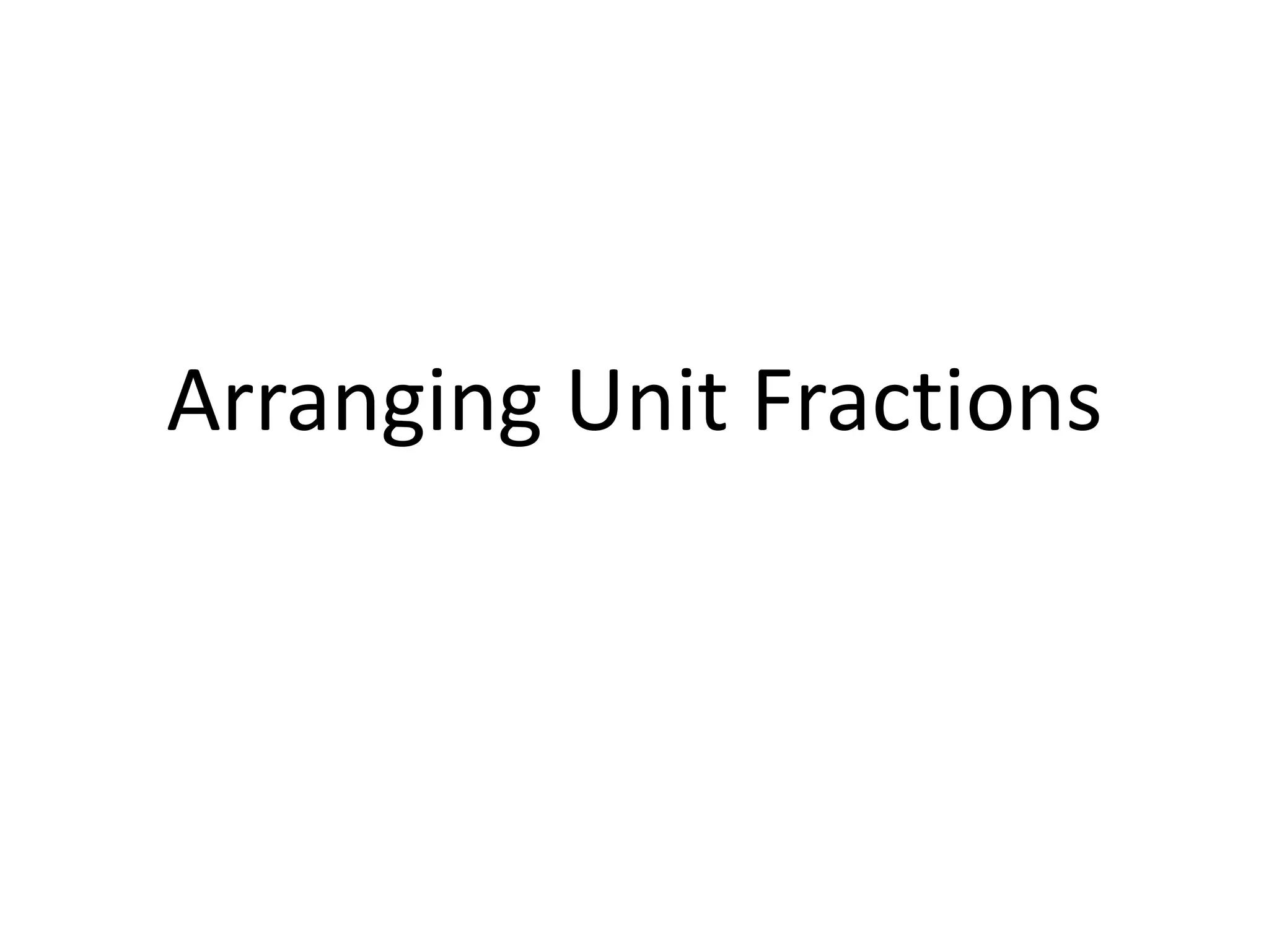 Comparing and Ordering Unit Fractions | PPT
