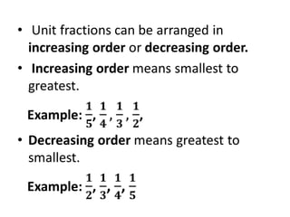 Comparing and Ordering Unit Fractions | PPT