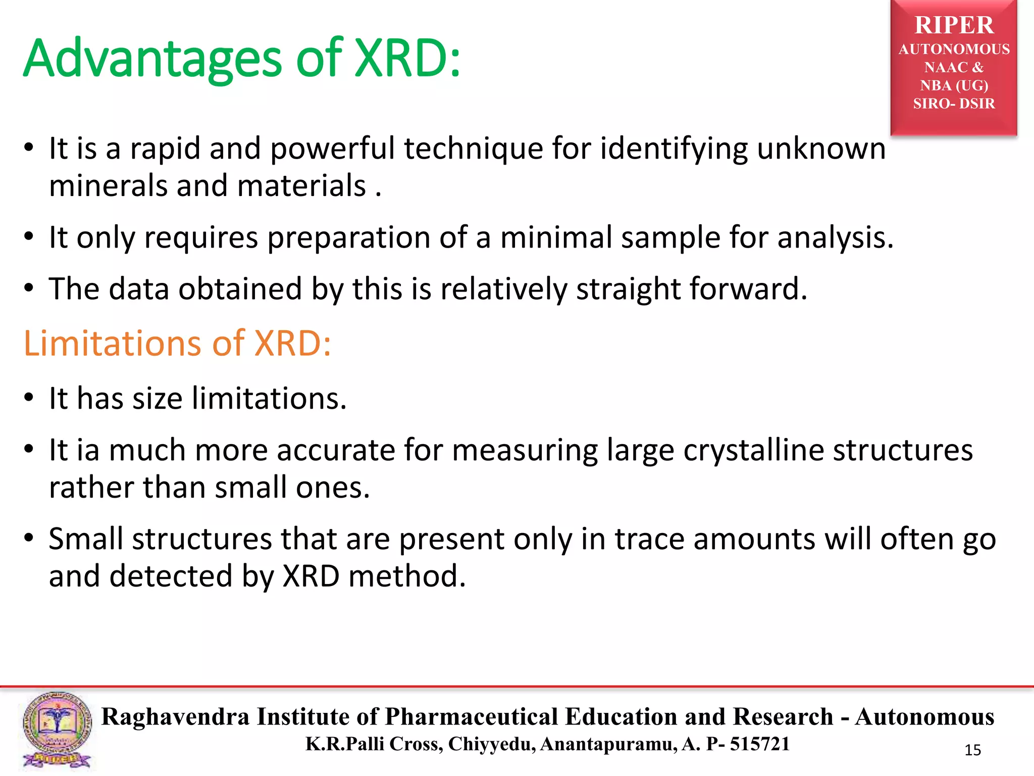 Use of XRD in Preformulations | PPT