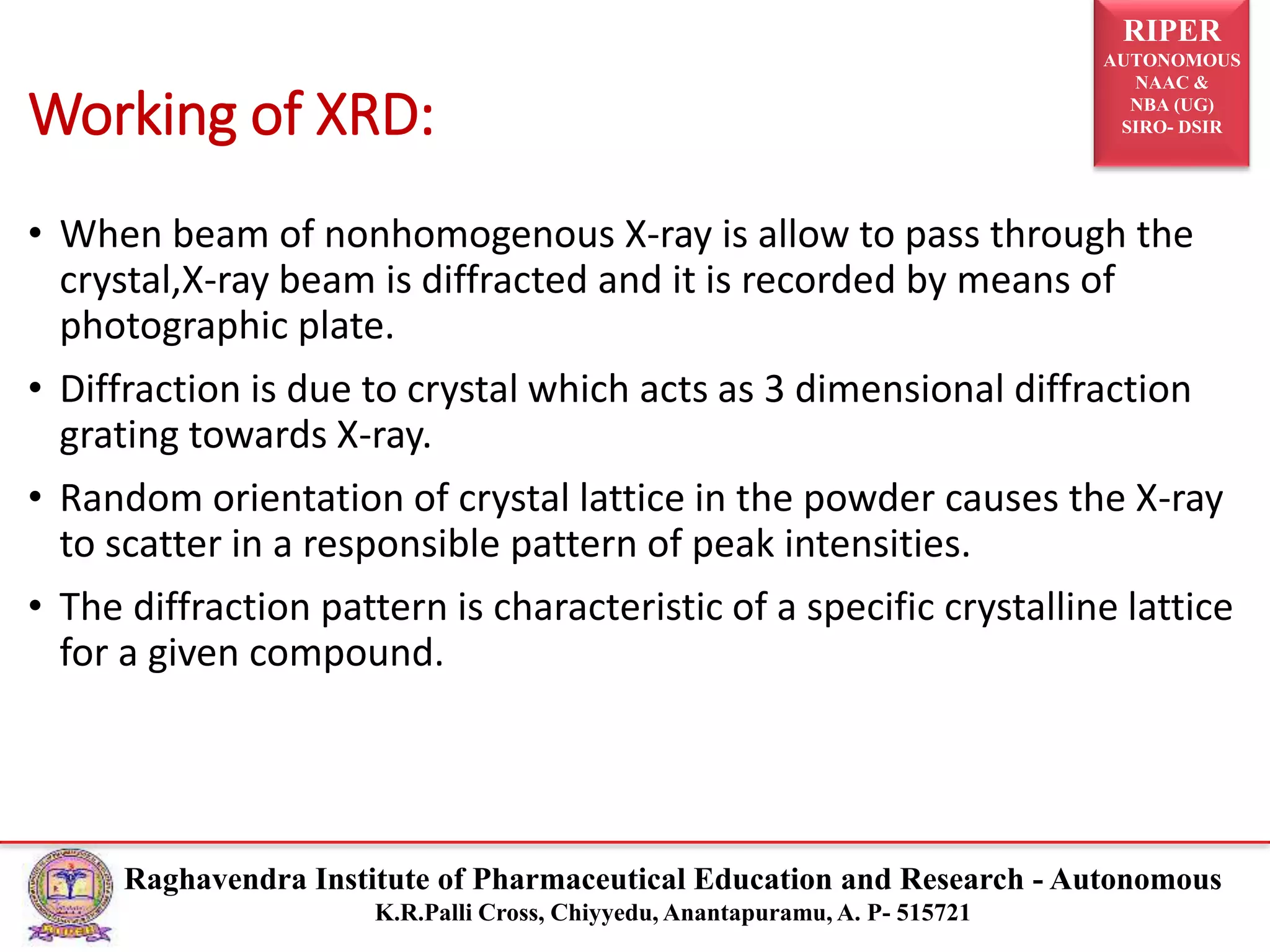 Use of XRD in Preformulations | PPT