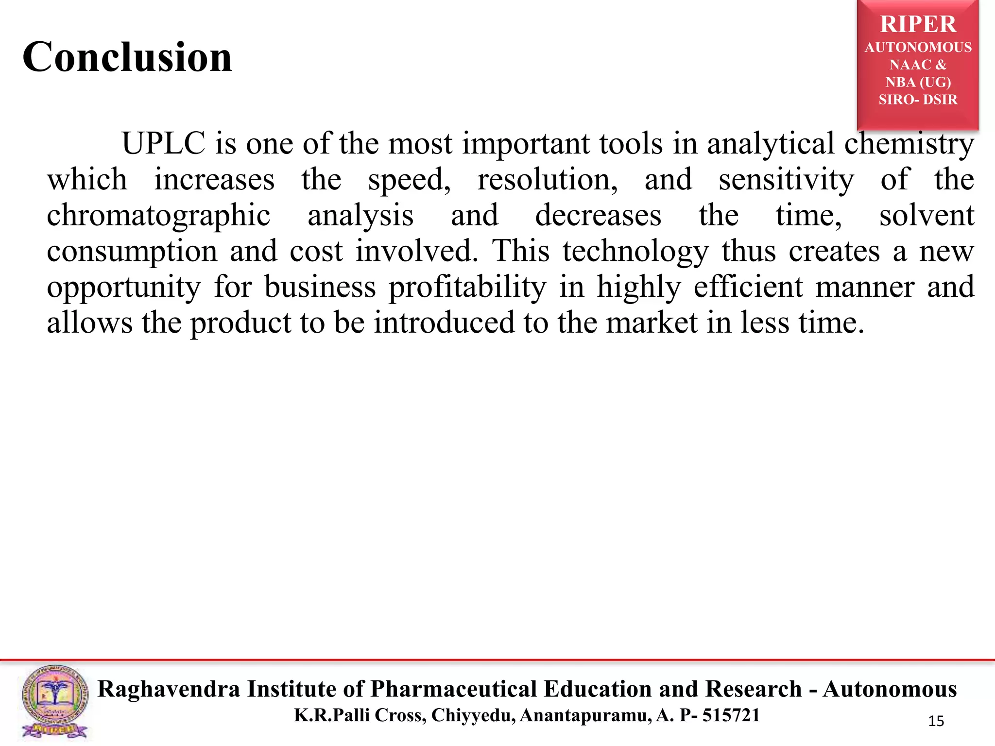 Ultra Performance Liquid Chromatography (UPLC). | PPTX