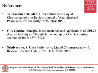 Ultra Performance Liquid Chromatography (UPLC). | PPTX