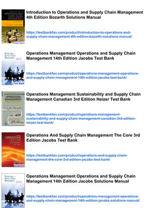 Introduction to Operations and Supply Chain Management 3rd Edition ...