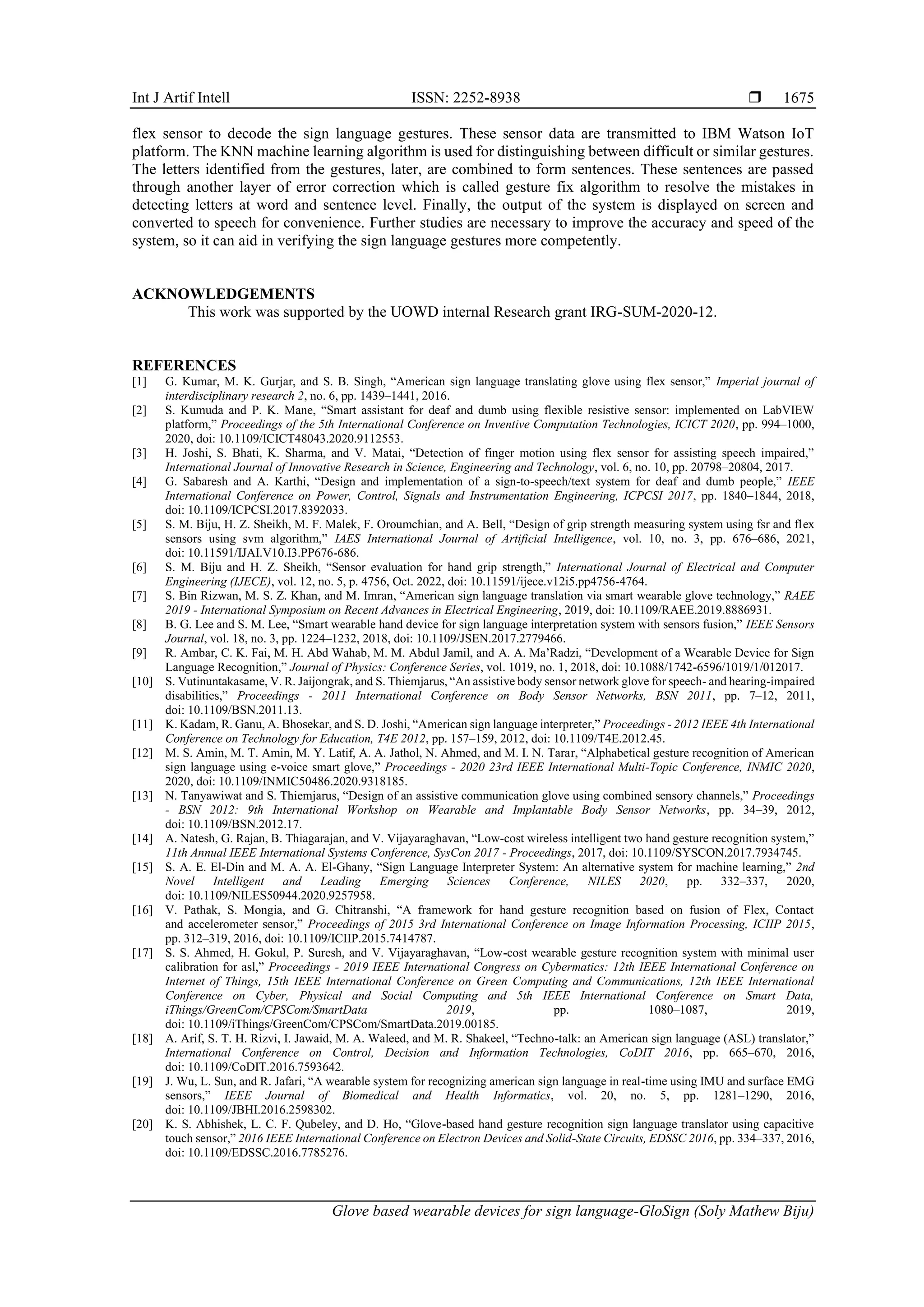 Glove based wearable devices for sign language-GloSign | PDF