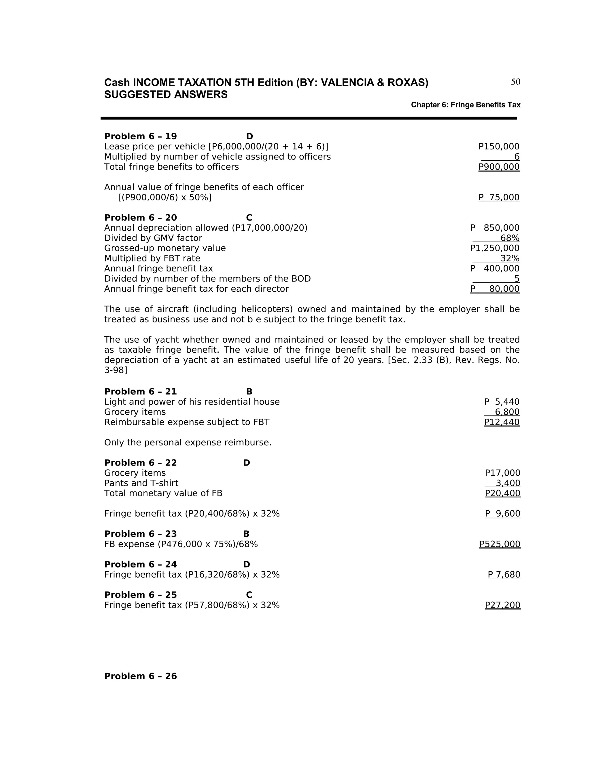 Income Taxation 6th Edition by Valencia- Chapter 6 | PDF | Government ...