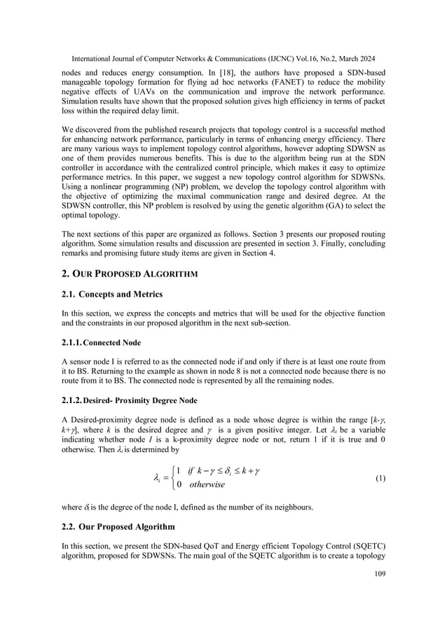 A Topology Control Algorithm Taking Into Account Energy And Quality Of Transmission For Software