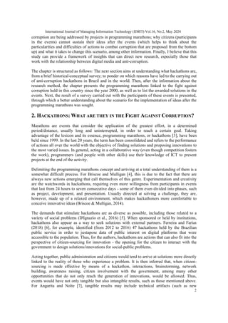 The Process and Fate of Hackathons Against Corruption in Brazil | PDF