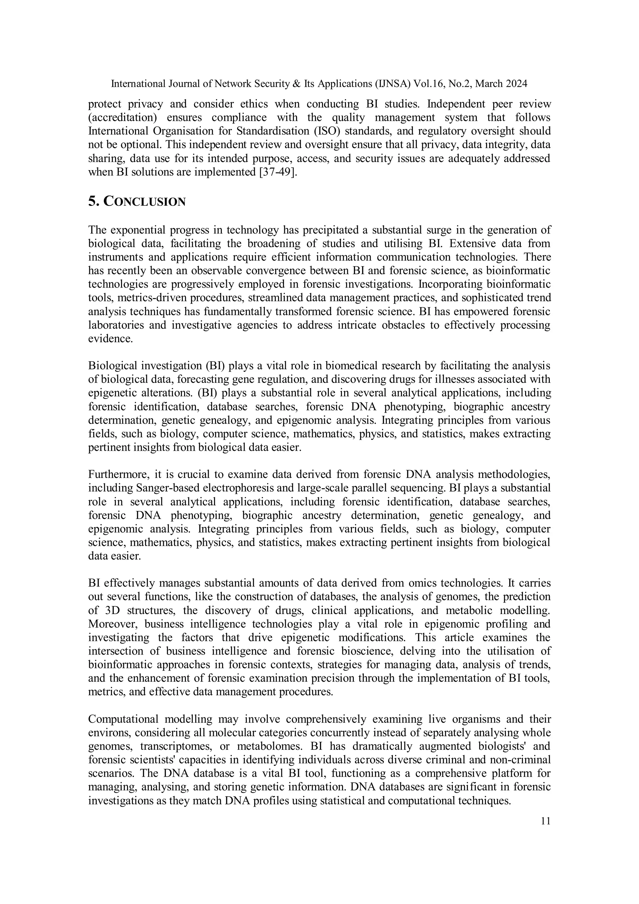 UNLOCKING SECRETS: BIOINFORMATICS' IMPACT ON FORENSIC BIO-EXAMINATIONS ...
