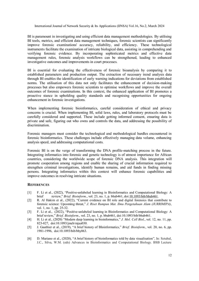 UNLOCKING SECRETS: BIOINFORMATICS' IMPACT ON FORENSIC BIO-EXAMINATIONS ...