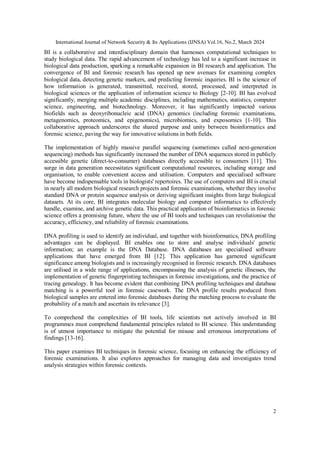 UNLOCKING SECRETS: BIOINFORMATICS' IMPACT ON FORENSIC BIO-EXAMINATIONS ...