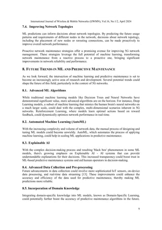 Implementing Machine Learning Algorithms for Predictive Network Maintenance in 5G and Beyond ...