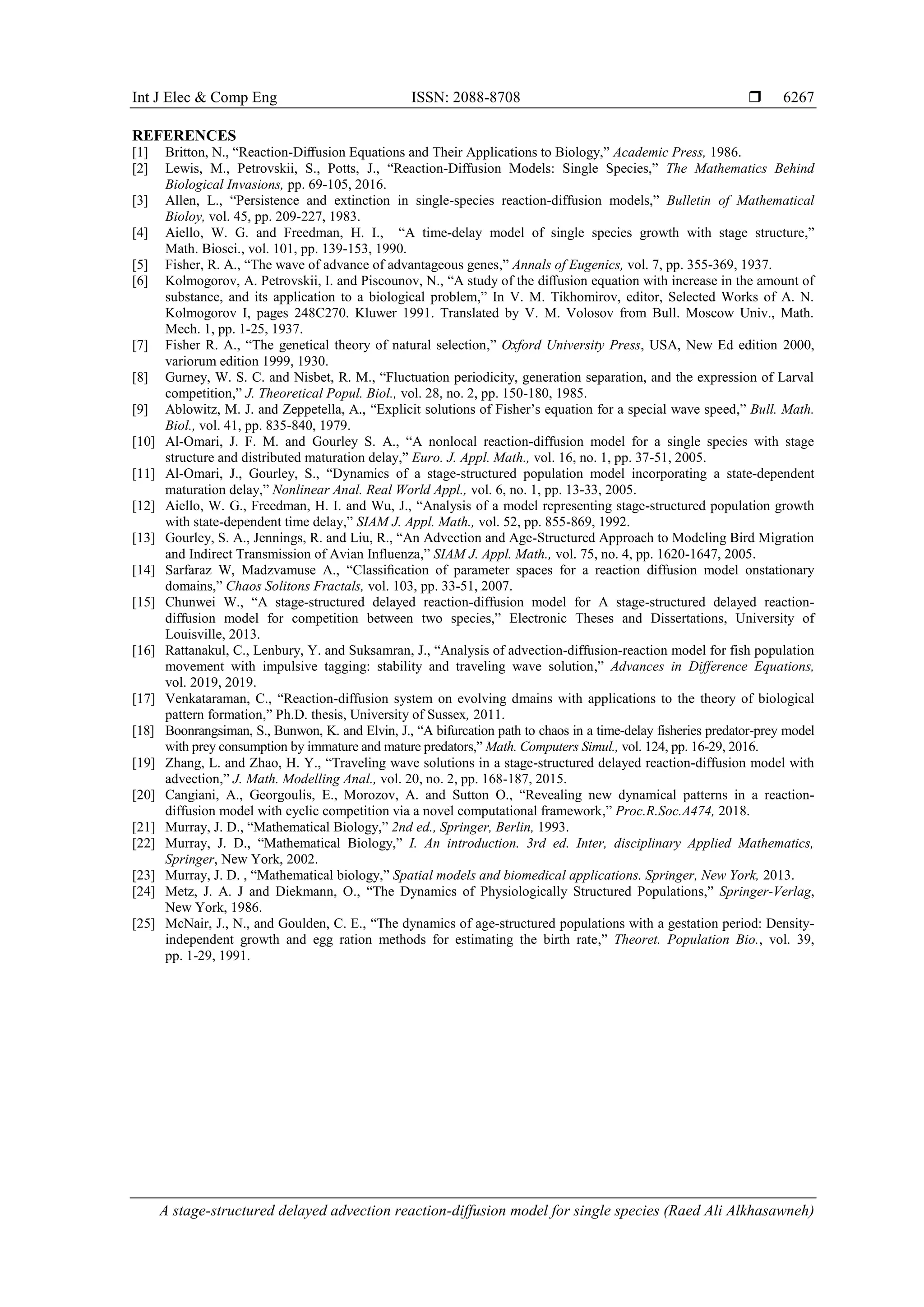A Stage Structured Delayed Advection Reaction Diffusion Model For Single Species Pdf