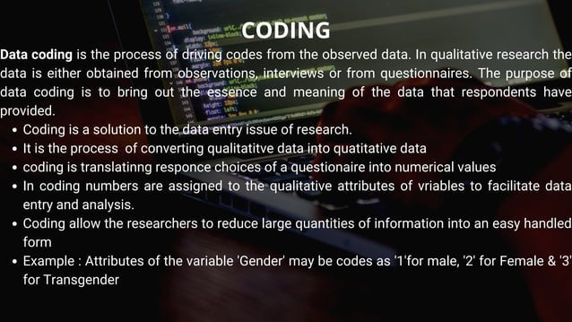 Editing, cleaning and coding of data in Business research methodology | PDF