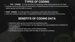 Editing, cleaning and coding of data in Business research methodology | PDF