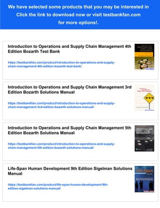 Introduction to Operations and Supply Chain Management 4th Edition ...