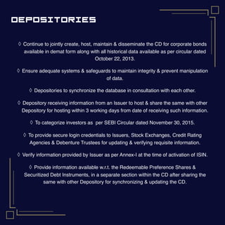 Centralized Database for Corporate Bonds / Debentures | PDF