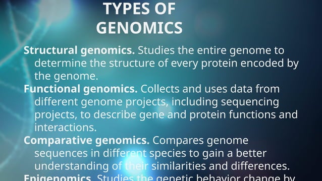 Presentation on genomics of topic bioinformatics | PPT