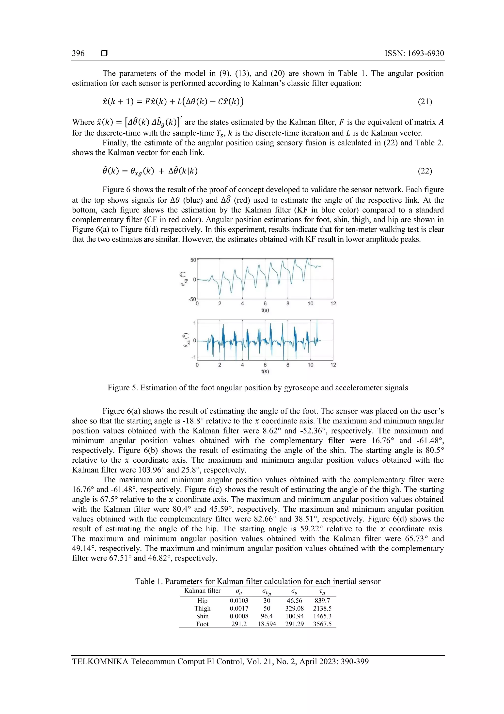 Wearable sensor network for lower limb angle estimation in robotics applications | PDF