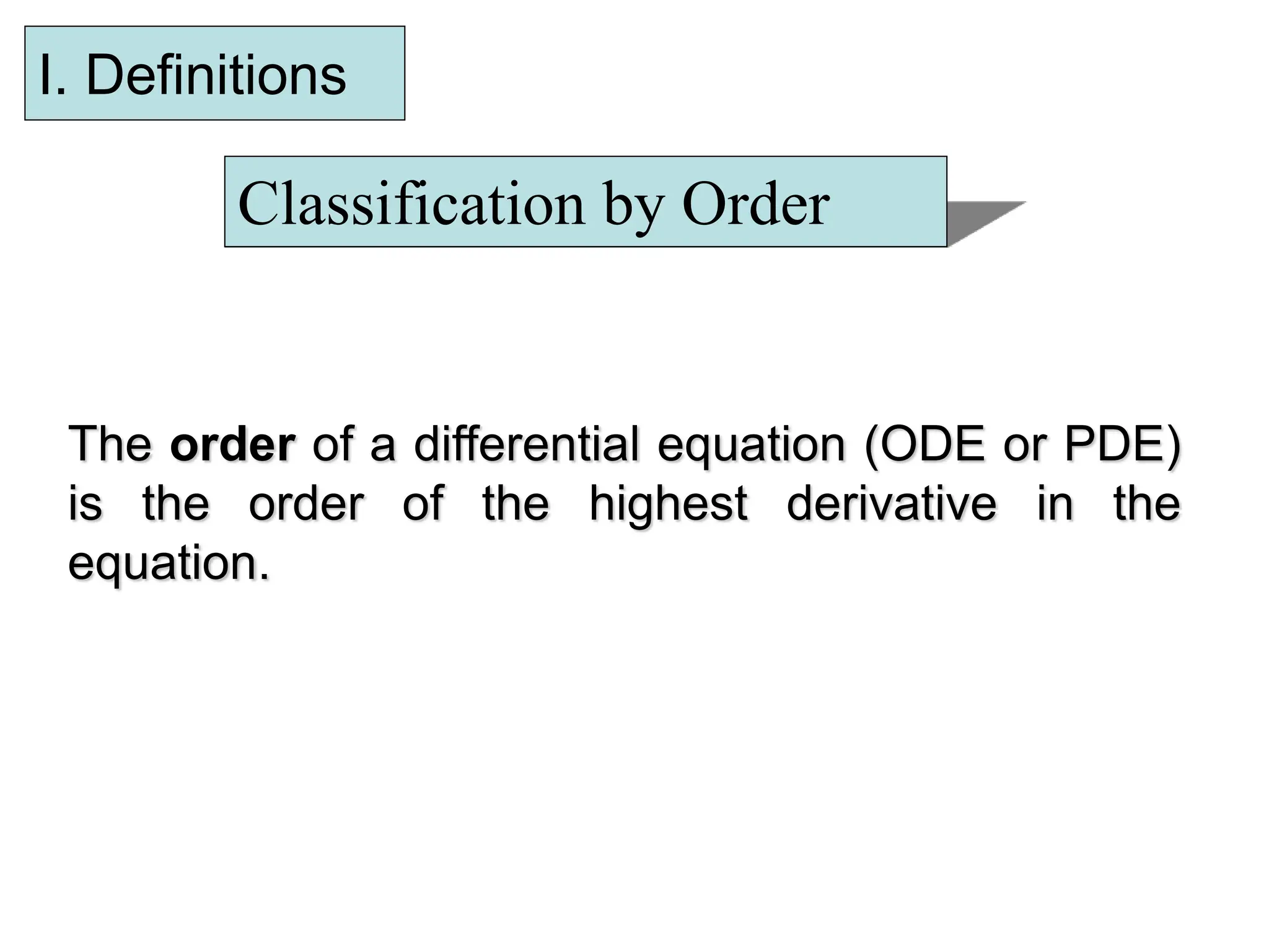 first order differential equation for grad | PPT