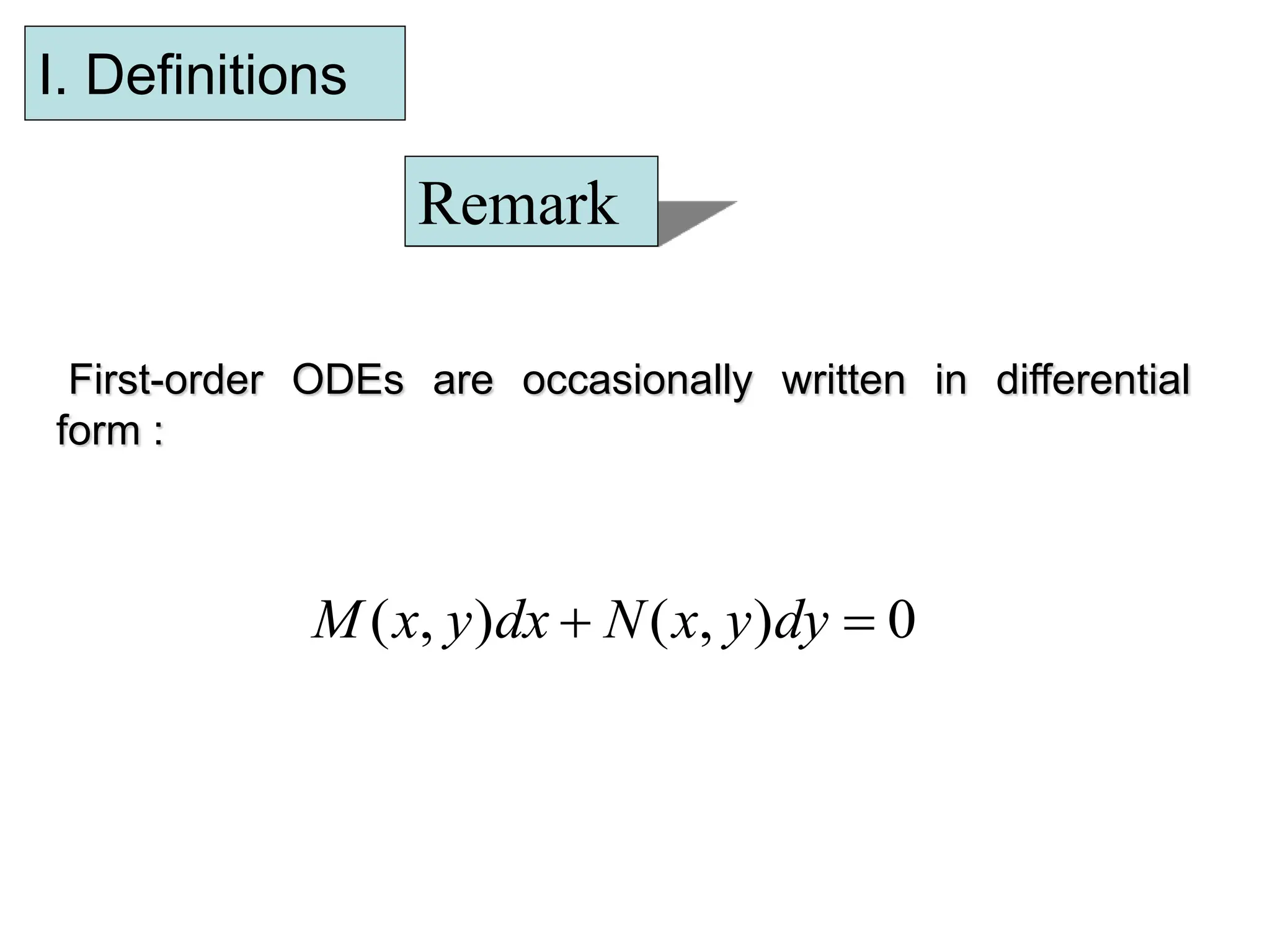 first order differential equation for grad | PPT