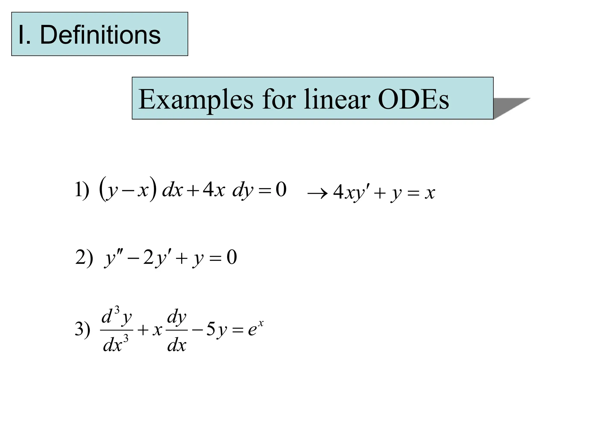 first order differential equation for grad | PPT