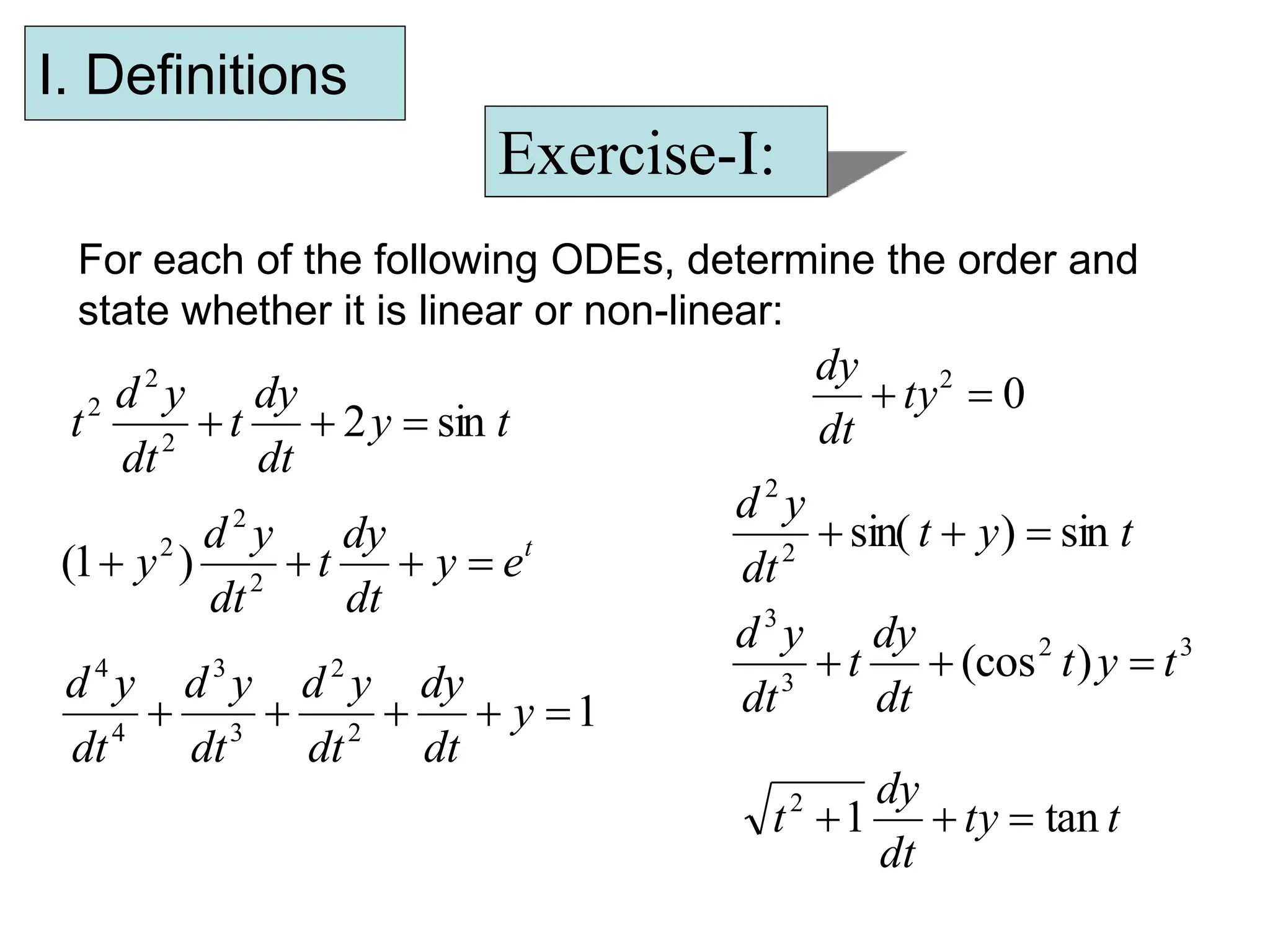first order differential equation for grad | PPT