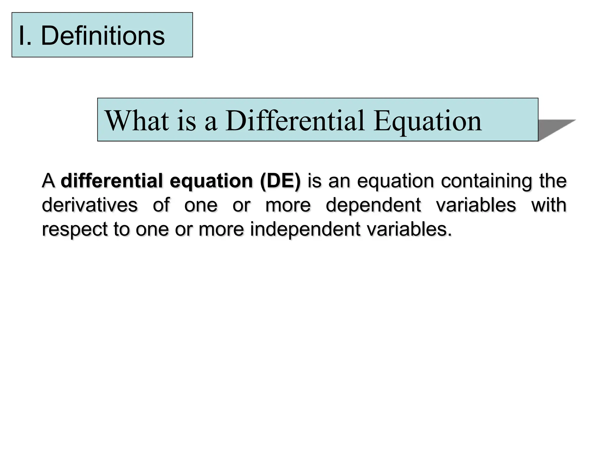 first order differential equation for grad | PPT