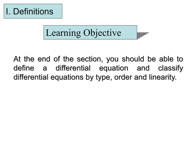 first order differential equation for grad | PPT