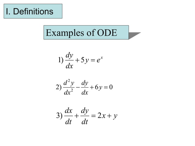 first order differential equation for grad | PPT