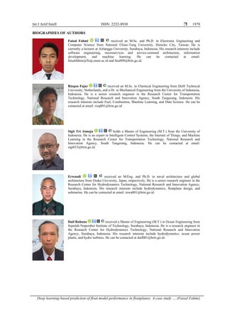 Deep learning-based prediction of float model performance in floatplanes: A case study on lift ...