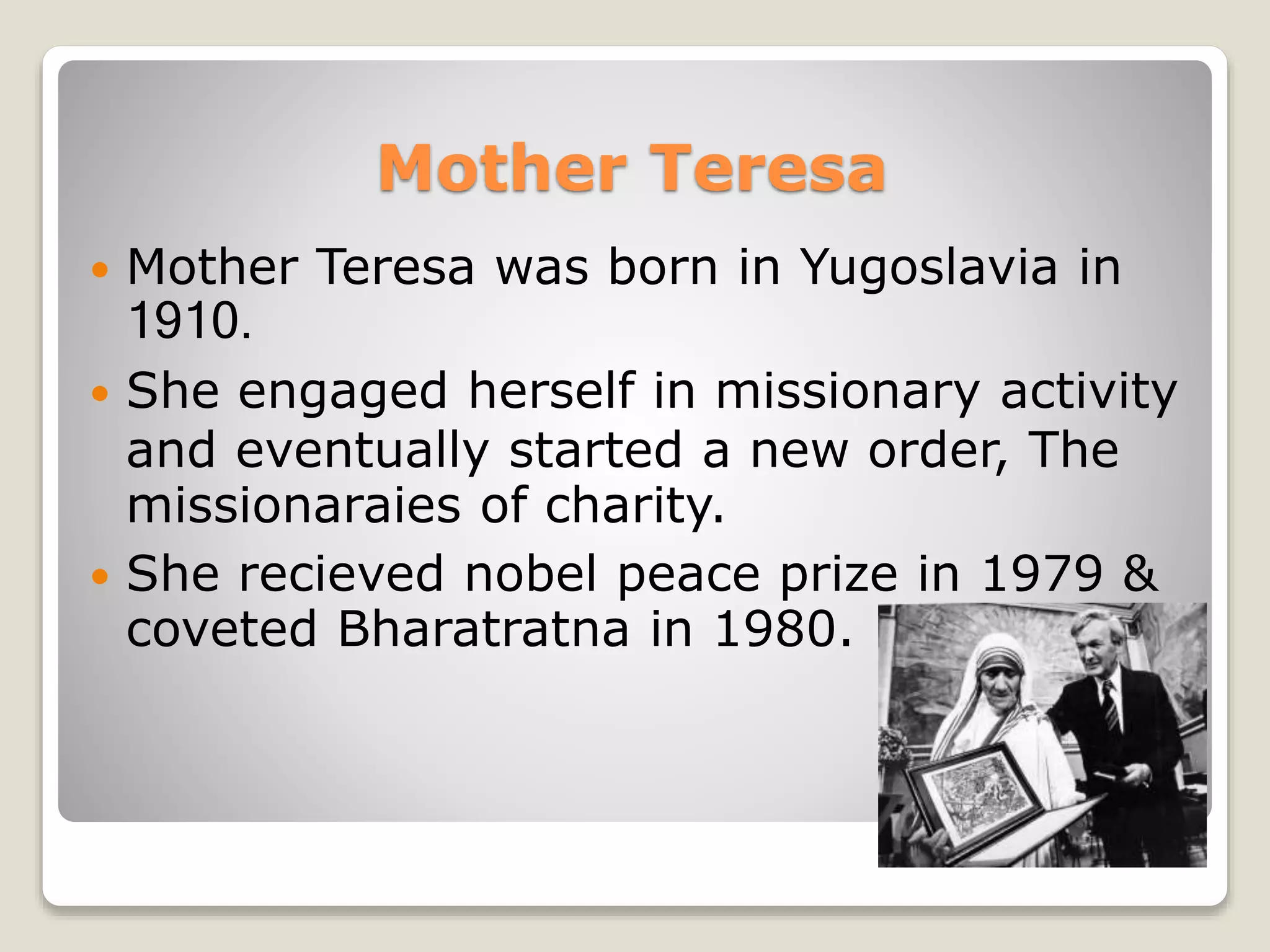 PPT on Mother Teresa by Khushwant singh | PPTX