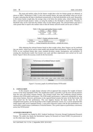 The effect of features combination on coloscopy images of cervical cancer using the support ...