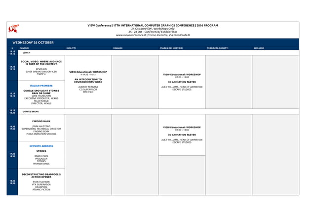 View Conference 2016 - programma | PDF | Web Conferencing | Computer ...