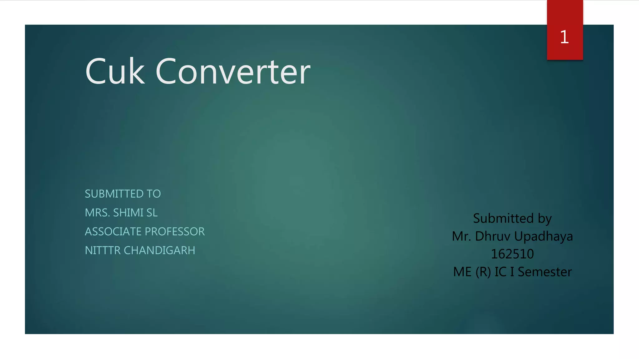 cuk converter | PPTX