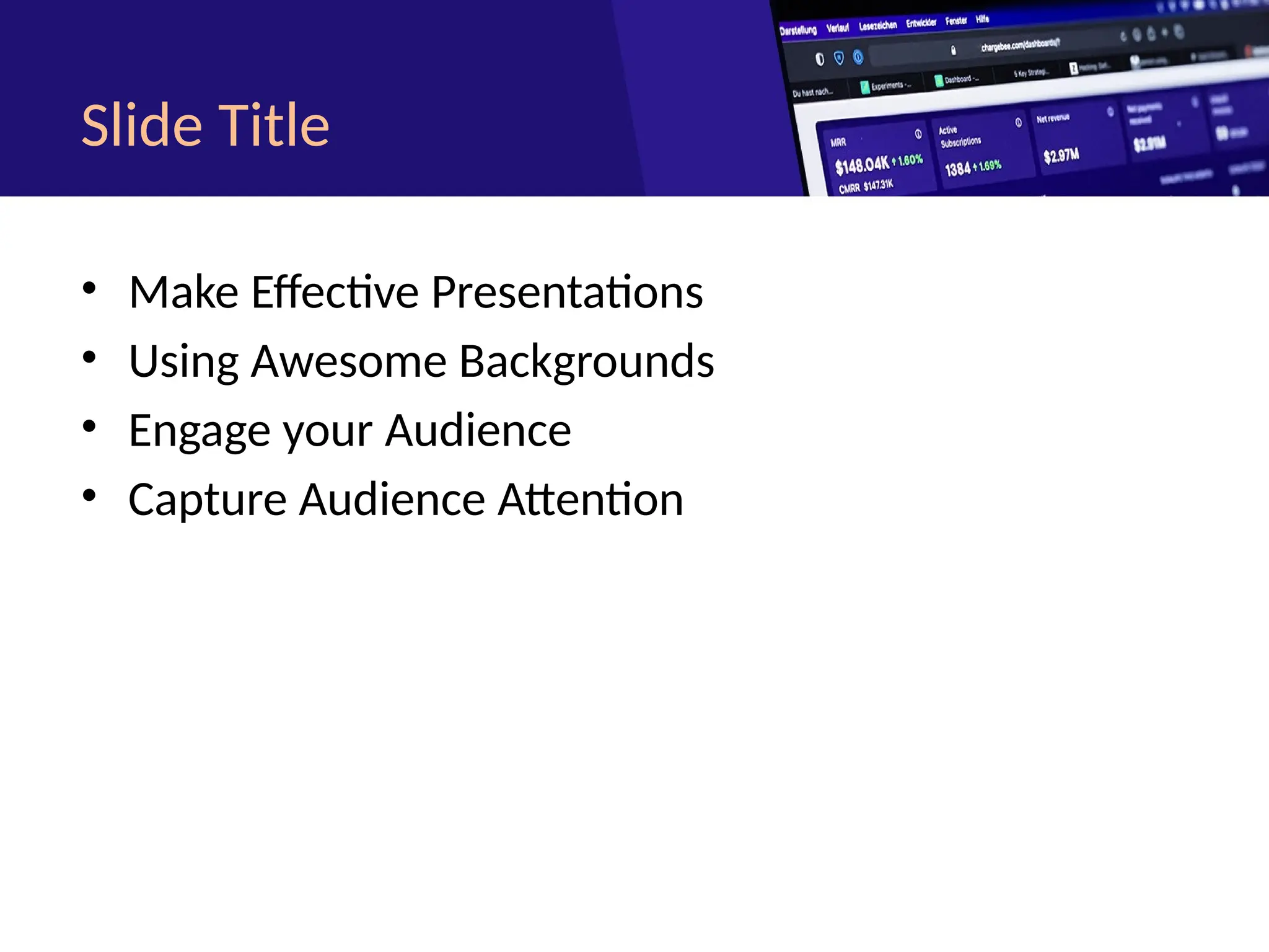 A versatile presentation template for data analysis projects and market ...