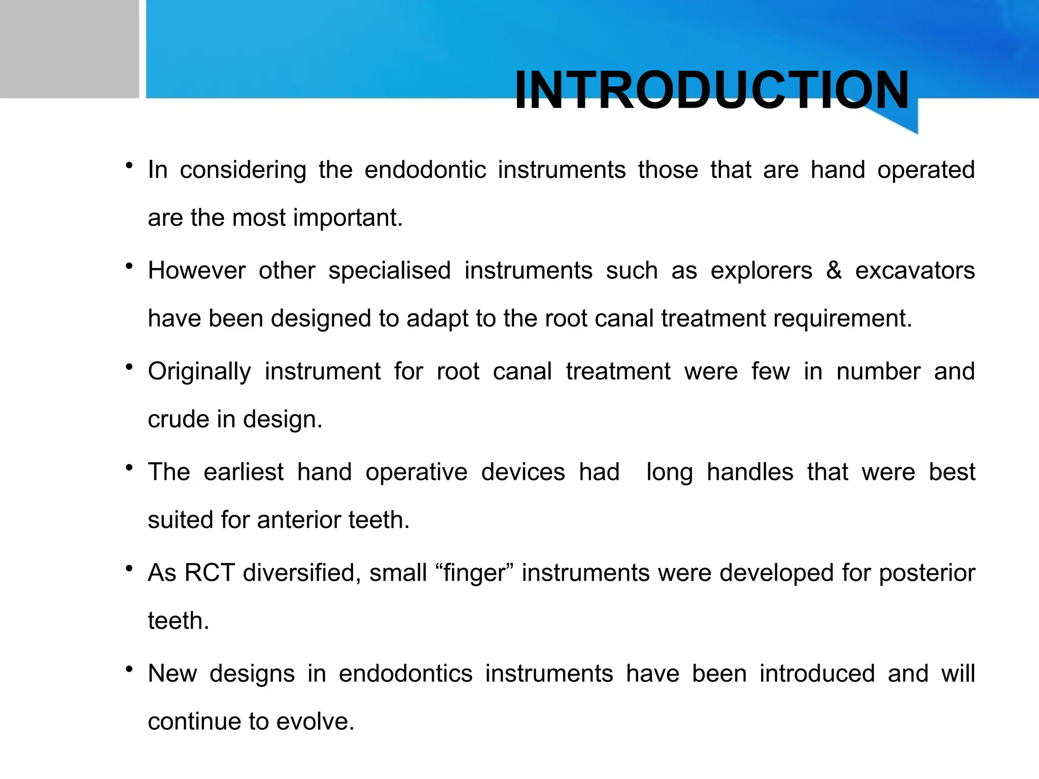 endodontic working tools . updated version, | PPTX