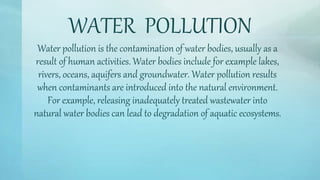 Water polution | PPTX